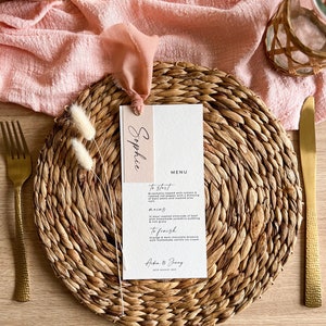 Personalised Wedding Menu & Place Name Custom Wedding Placeholder - Etsy
