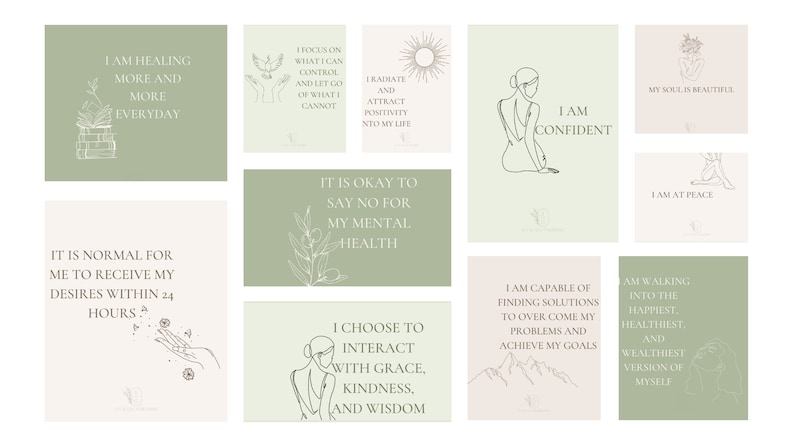 50 Self Love Affirmation Cards: Printable Mindfulness (digital Download ...