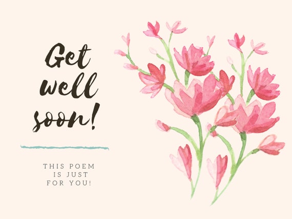 Get Well Soon Poem Personalized Custom Poetry Gift for Your - Etsy