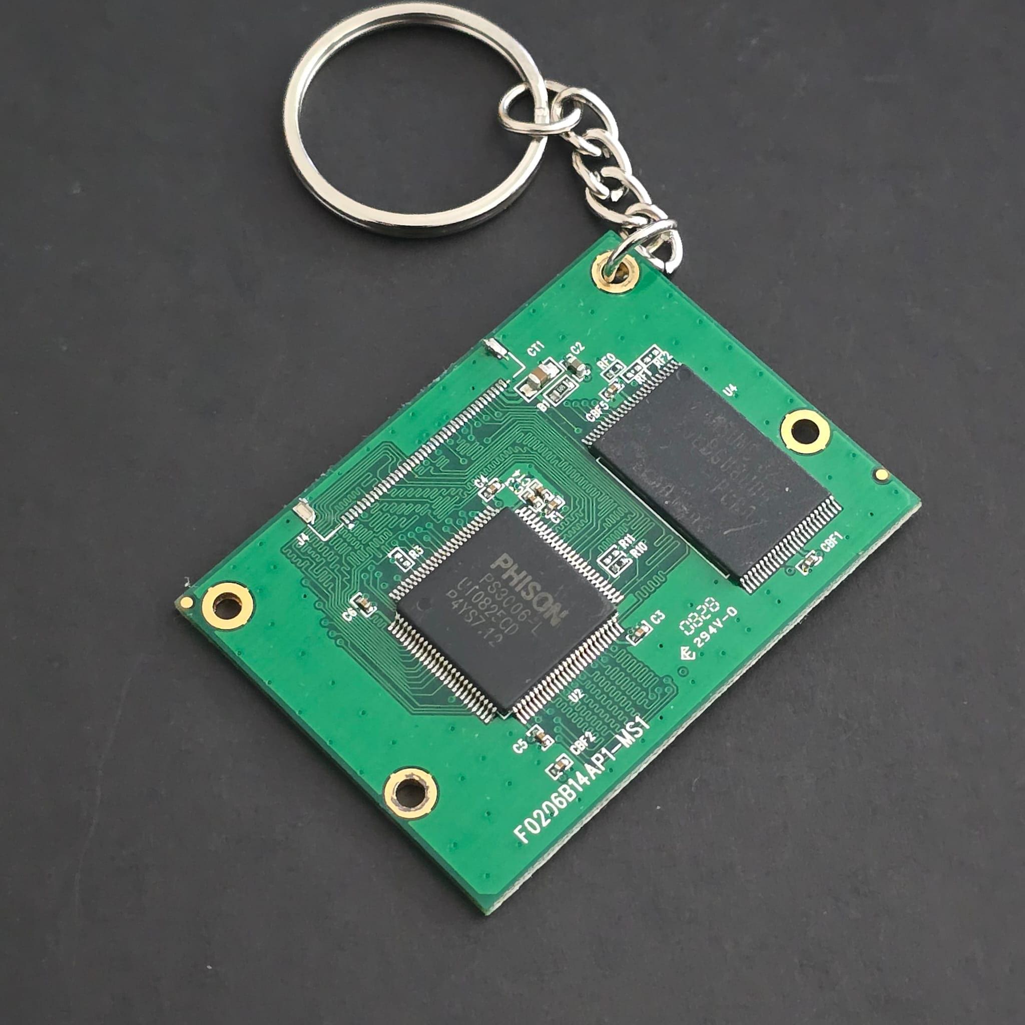 Computer Circuit Keychain - Recycled Computer Parts, Geeky Gift in ...