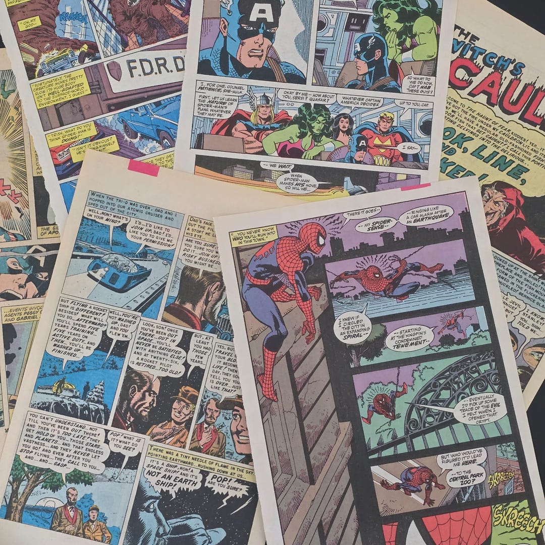 Vintage Comic Book Pages - 70s, 80s, 90s - 20 Pages for Scrapbooking ...