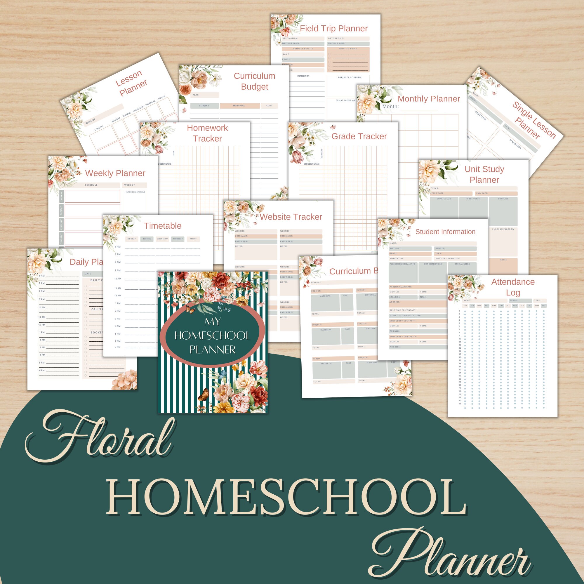 Floral Homeschool Planner Homeschool Planner Printable - Etsy