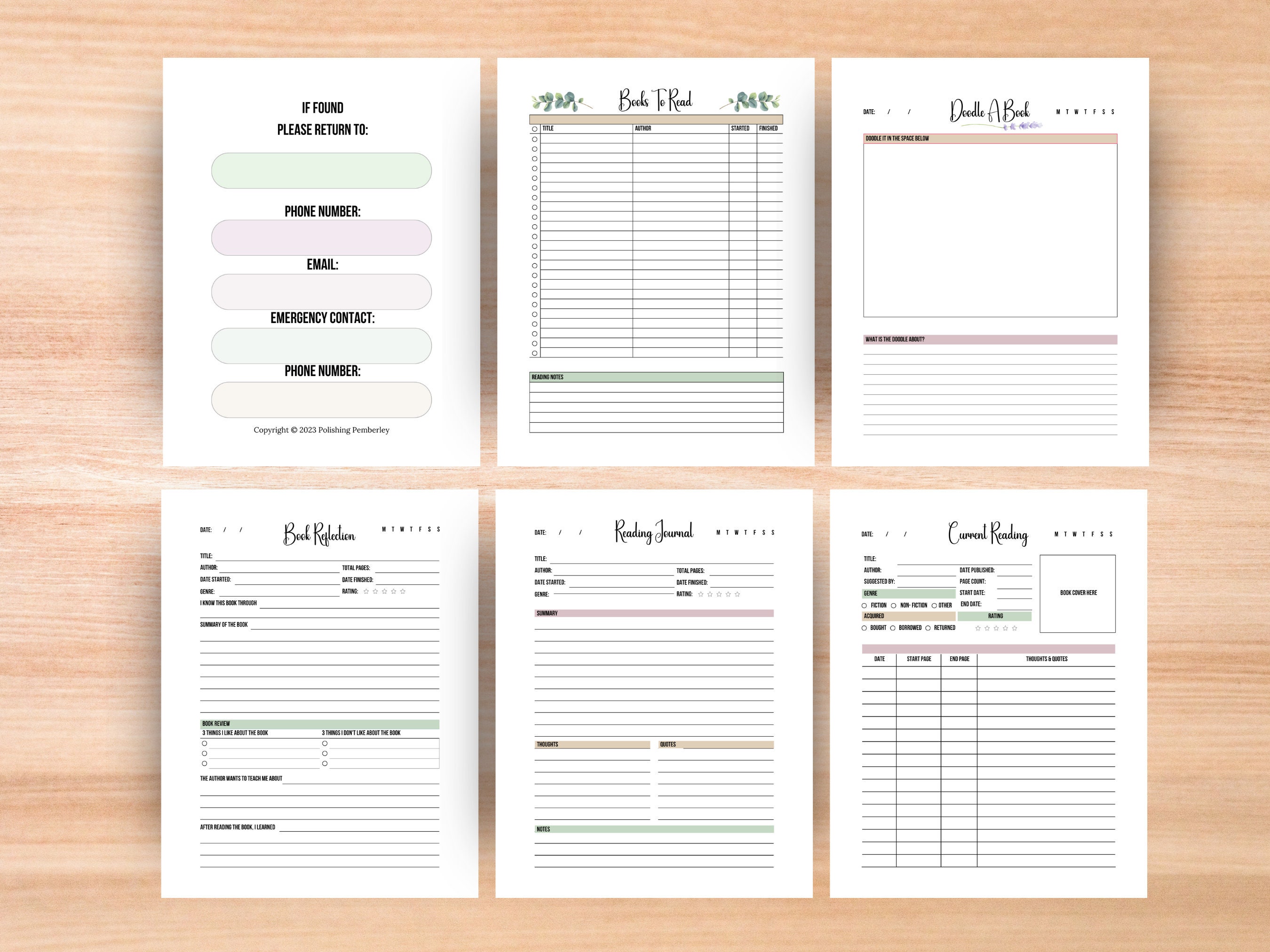 Minimalist Reading Journal - Reading Planner, Reading Challenge ...