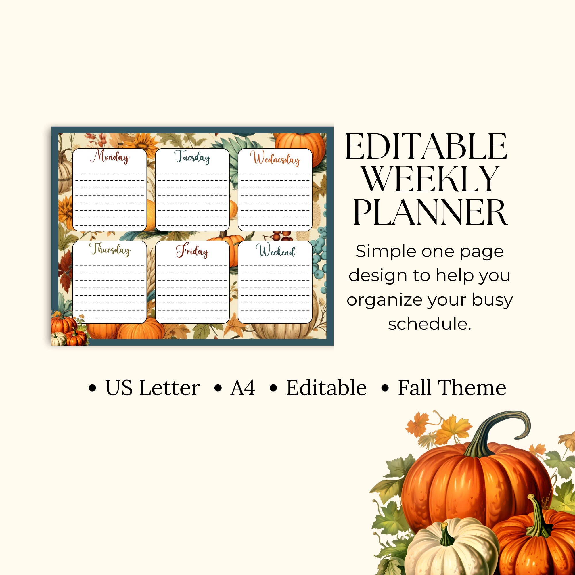Editable Weekly Planner - Editable List, Fillable Planner, Editable to ...