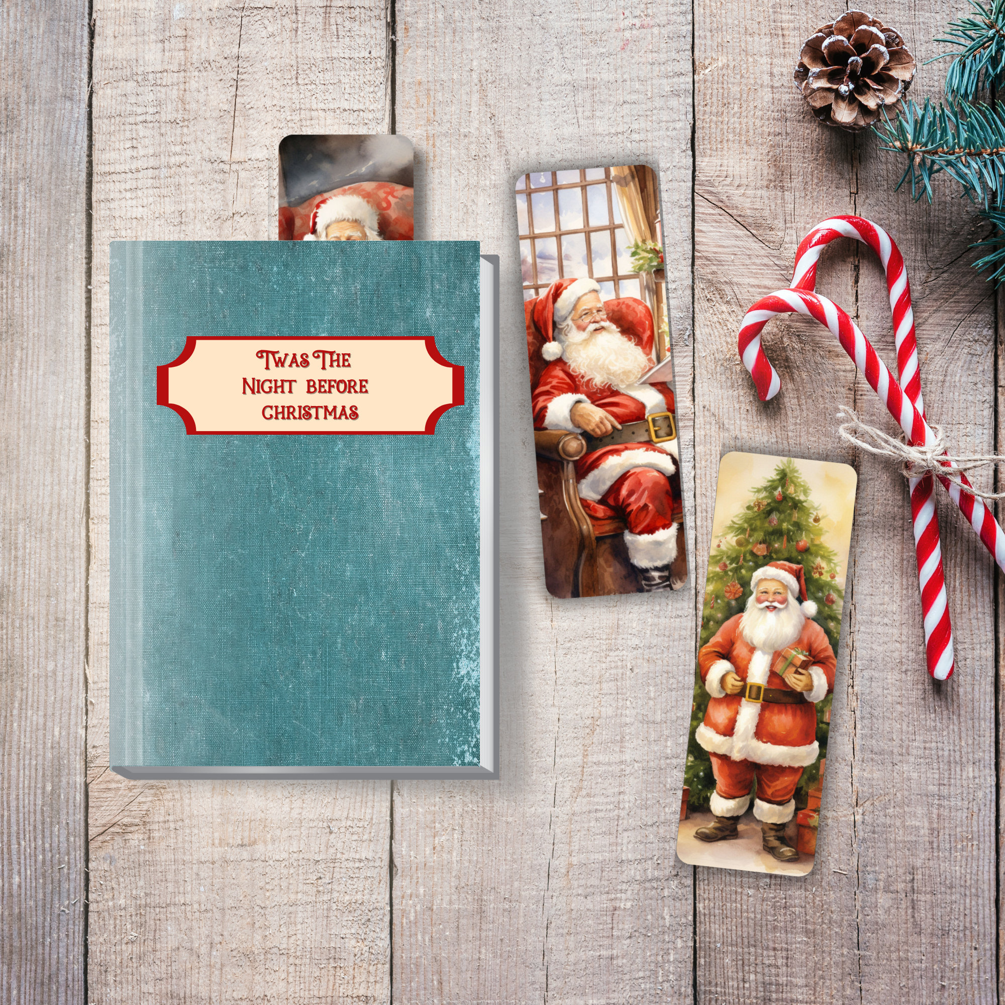 Jolly St. Nick Christmas Bookmarks - Christmas Bookmark, Santa ...