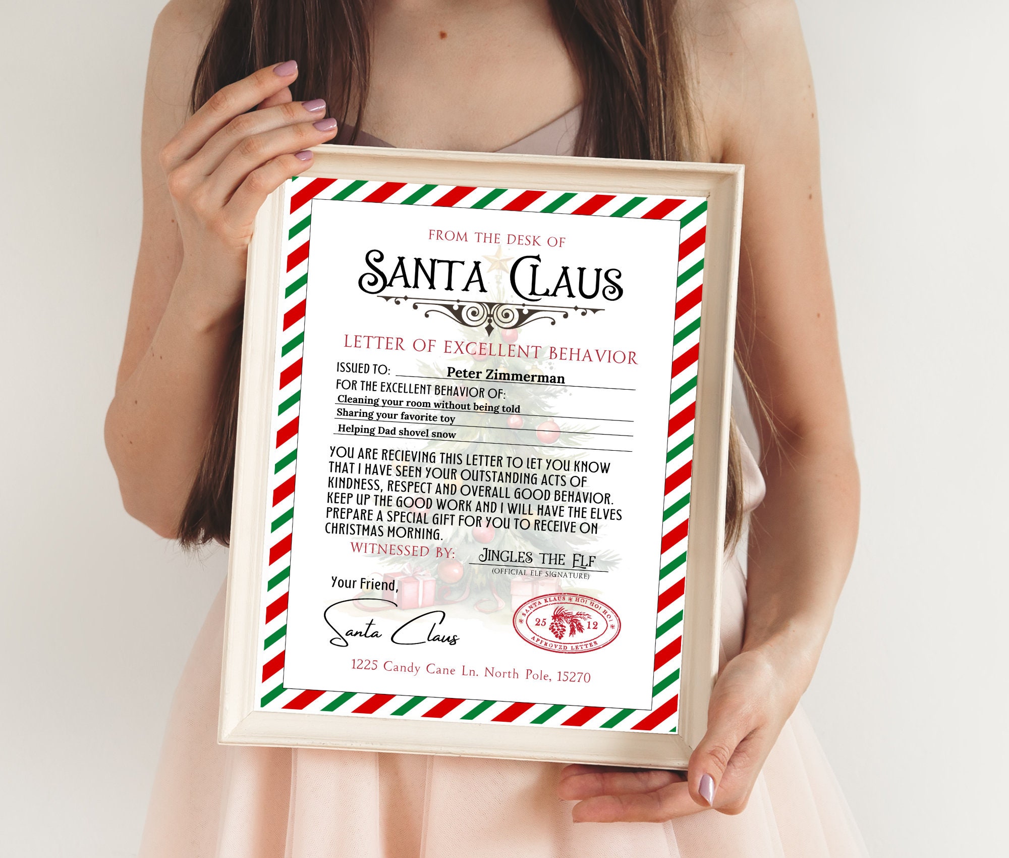Editable Santa Warning Letter & Letter of Excellent Behavior Naughty ...