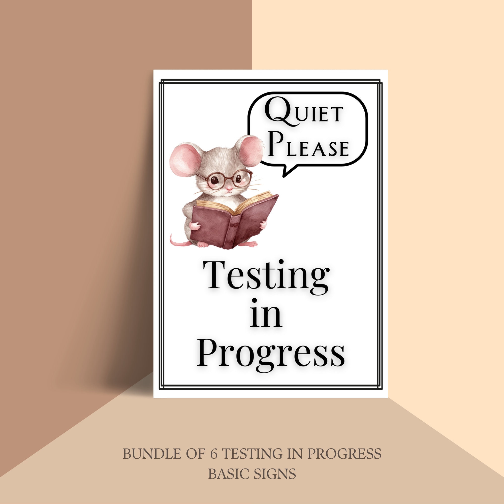 Set of 6 Printable Testing in Progress Basic Signs - Teacher Signs, ACT ...