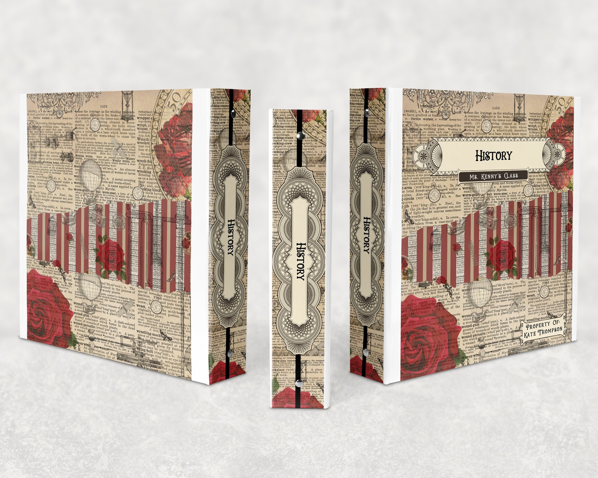 Editable Steampunk Binder Covers - Binder Cover to Edit, Steampunk ...