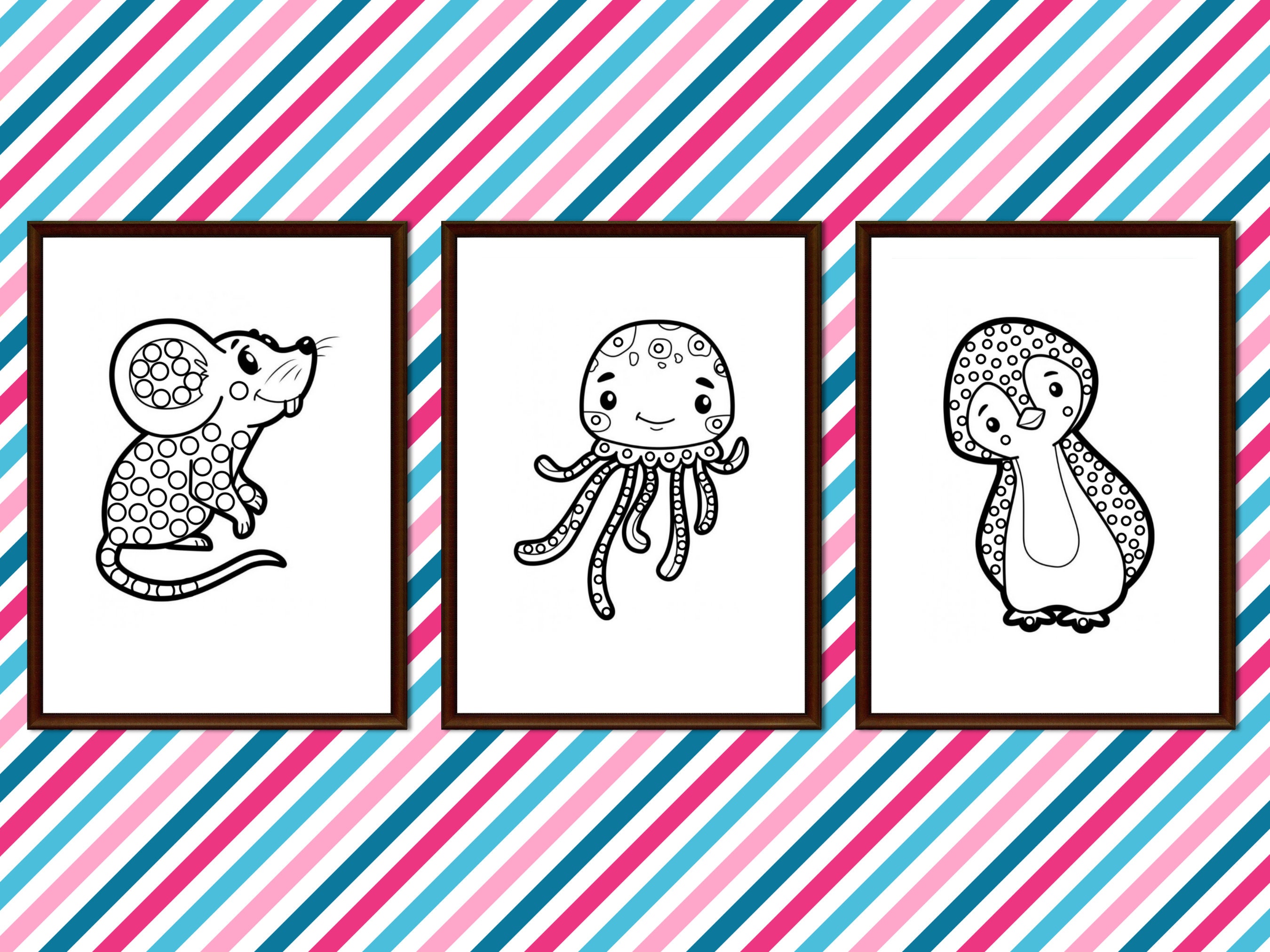 Set of 20 Dot Marker Coloring Pages, Dot Marker Printables, Dot Marker ...