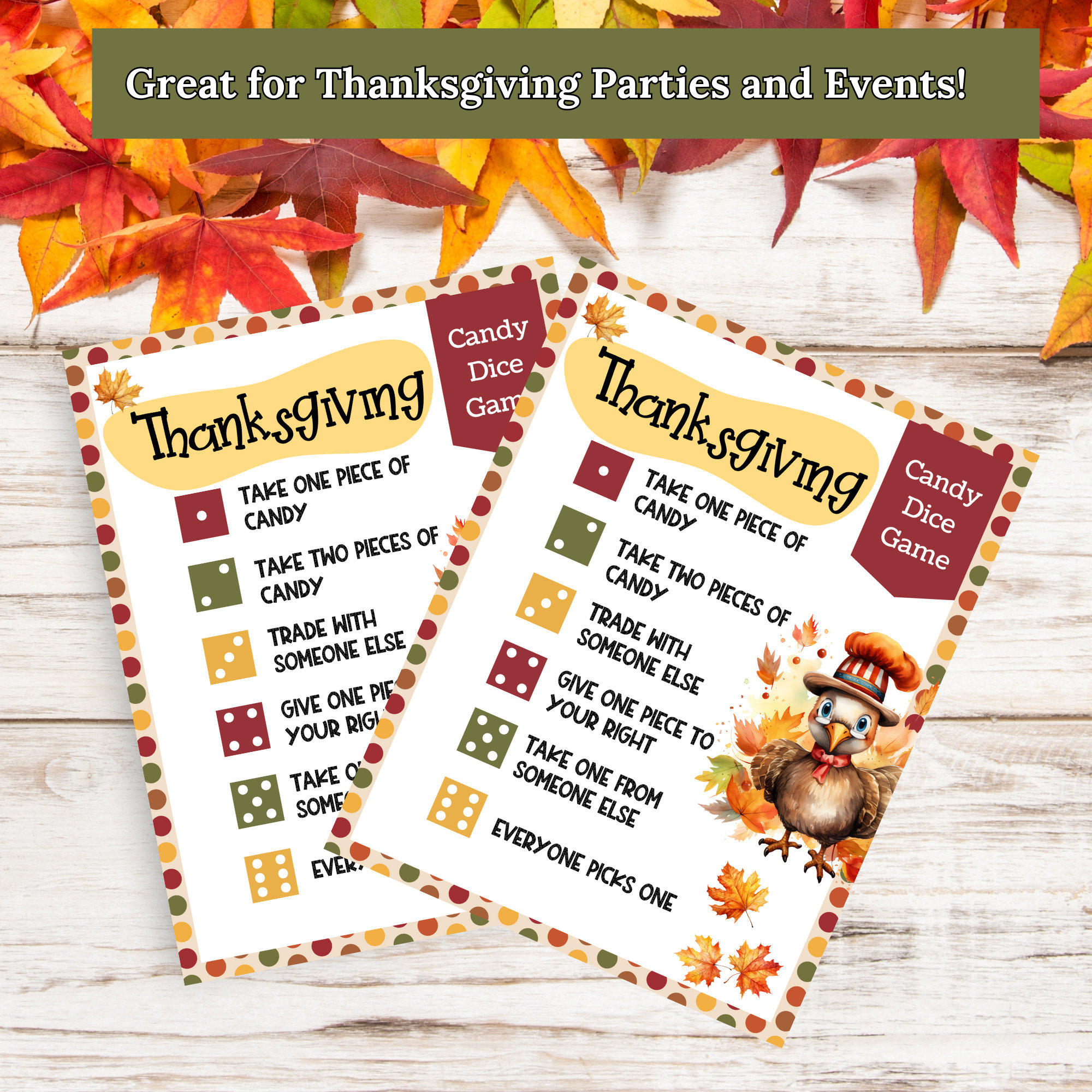 Thanksgiving Candy Dice Game - Thanksgiving Games, Dice Game, Family ...