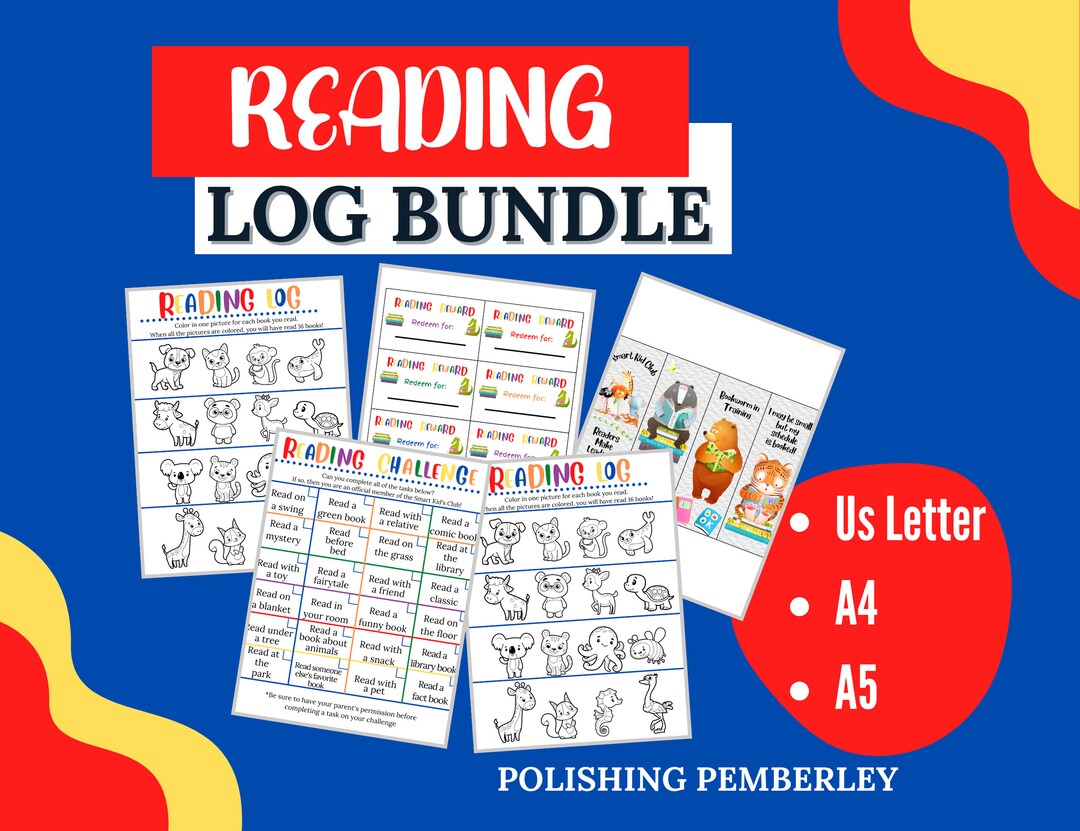 Kid's Printable Reading Log Bundle - Etsy