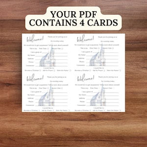Editable Church Visitor Cards - Church Visitor Cards, Church Welcome ...