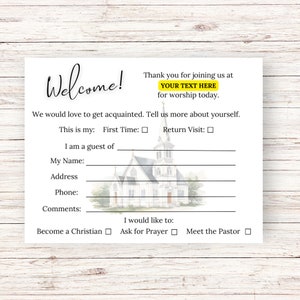 Editable Church Visitor Cards - Church Visitor Cards, Church Welcome ...