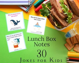 Kids Lunch Note Jokes, Printable Lunch Note Jokes, Lunch Joke Notes ...