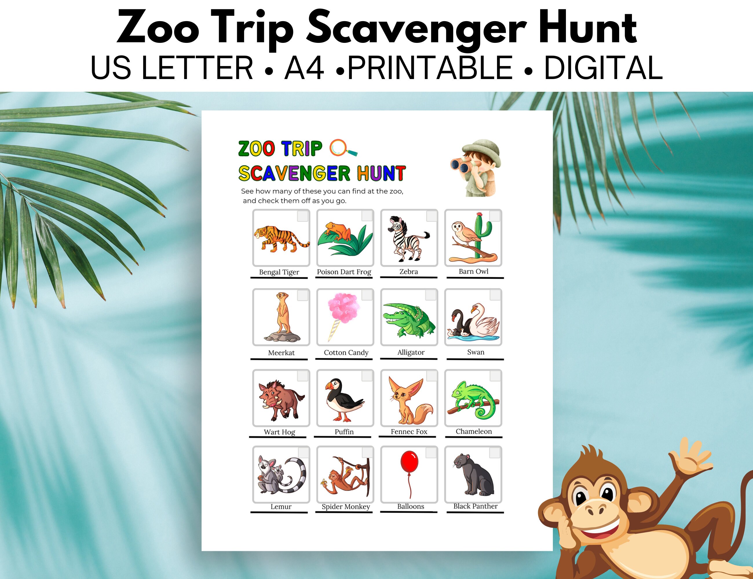 Zoo Trip Scavenger Hunt Scavenger Hunt, Games for Kids, Team Building ...