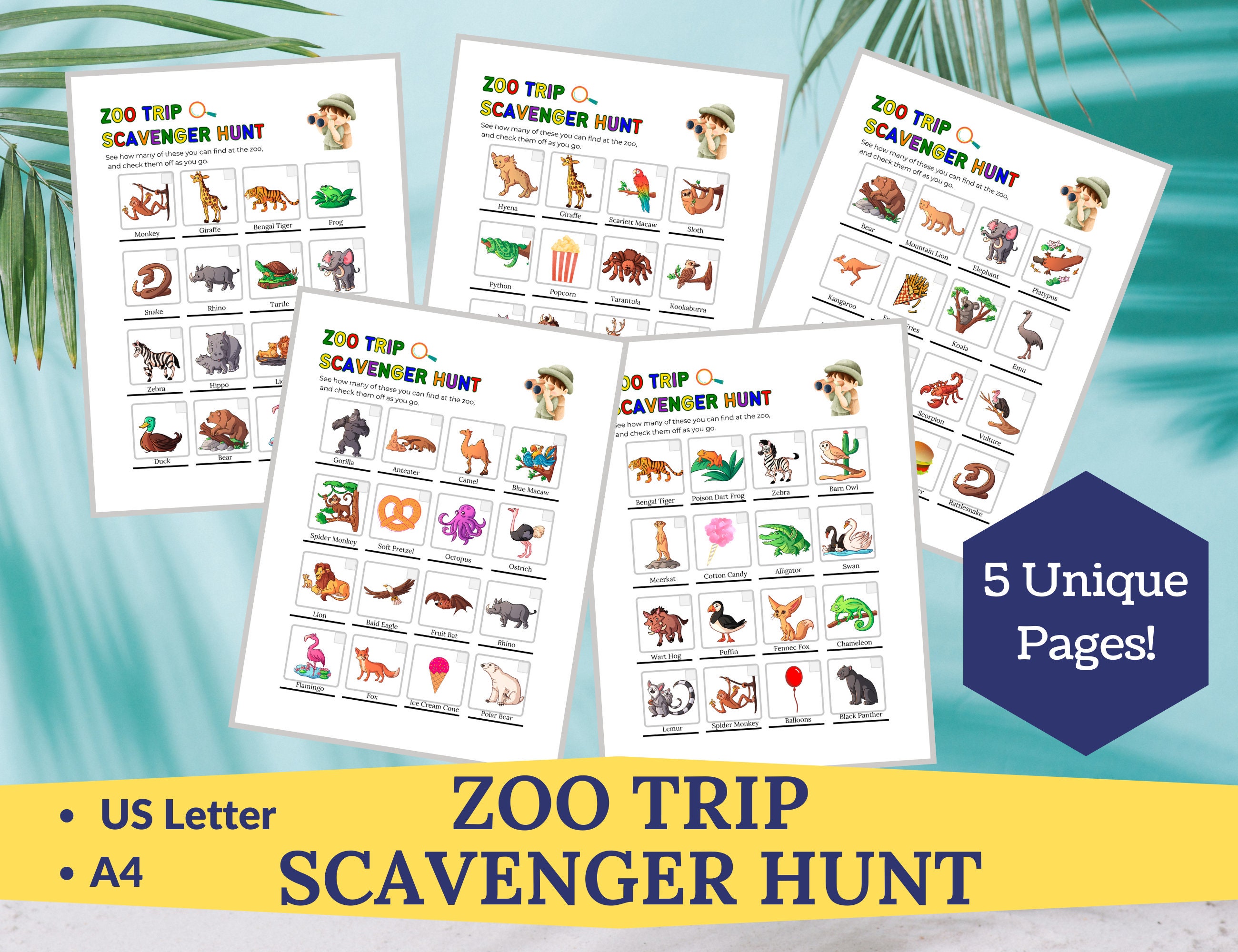 Zoo Trip Scavenger Hunt Scavenger Hunt, Games for Kids, Team Building ...