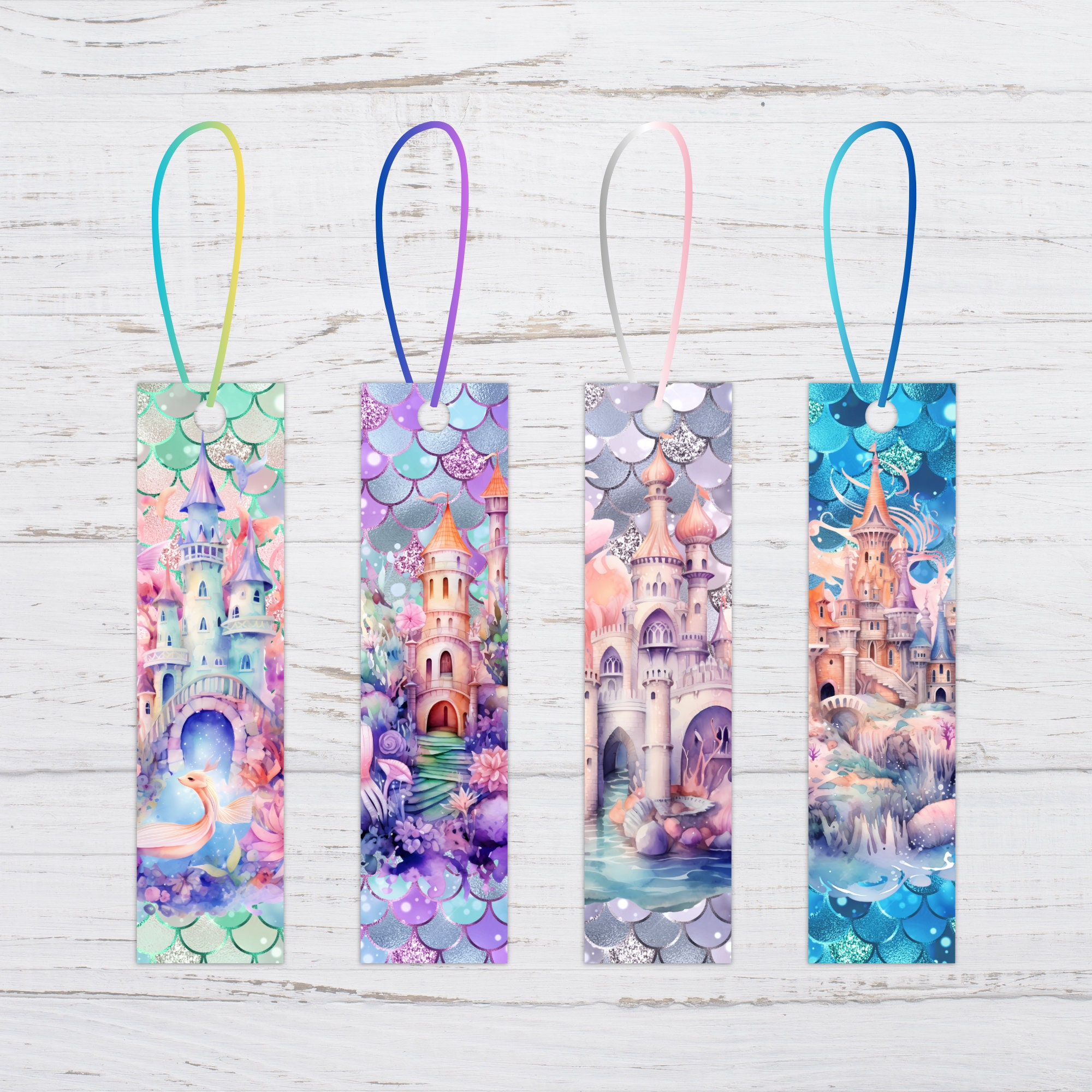 Mermaid Castle Bookmarks - Mermaid Bookmarks, Fairytale Bookmark ...