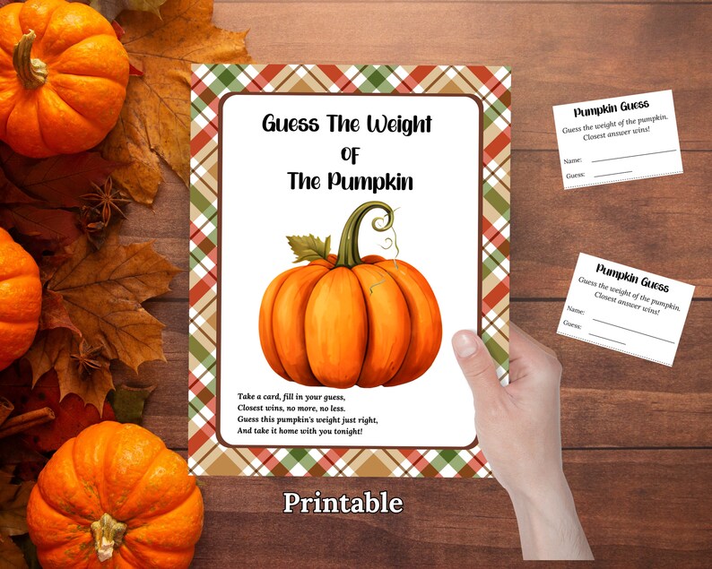 Guess the Weight of the Pumpkin Game - Thanksgiving Games,halloween ...