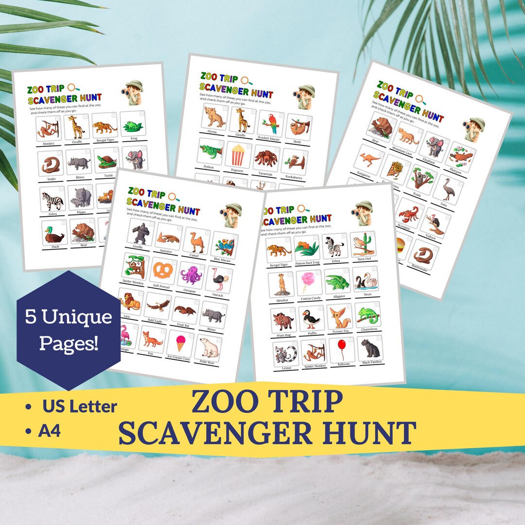 Zoo Trip Scavenger Hunt - Scavenger Hunt, Games for Kids, Team Building ...