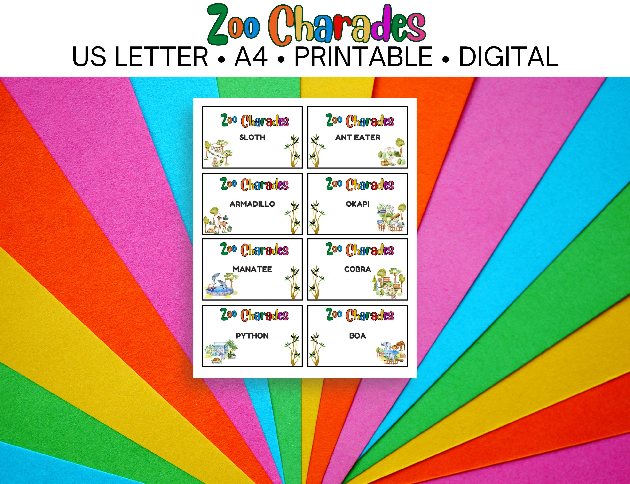 Zoo Charades - Family Games, Sunday School Games, Toddler Games, Games ...