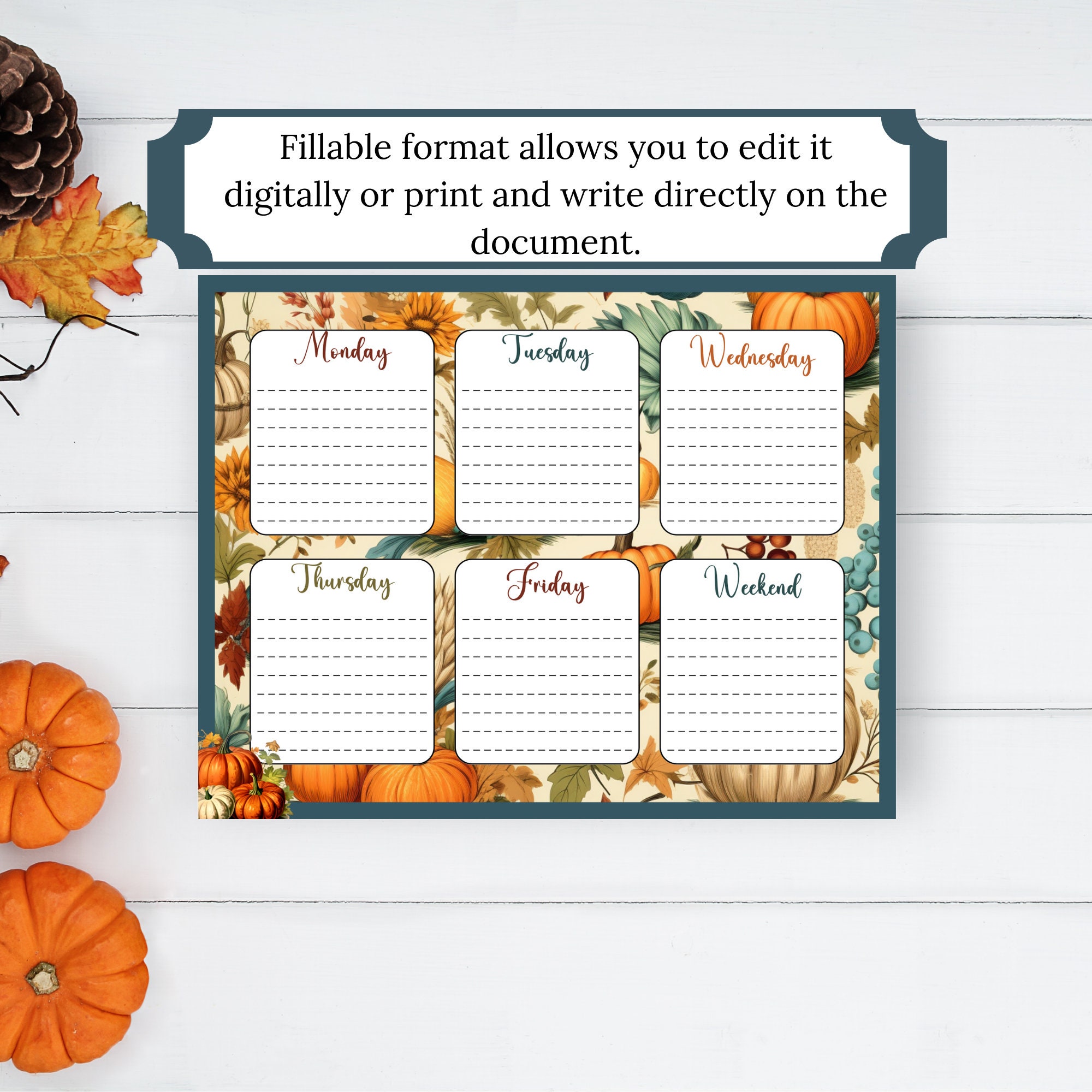 Editable Weekly Planner - Editable List, Fillable Planner, Editable to ...