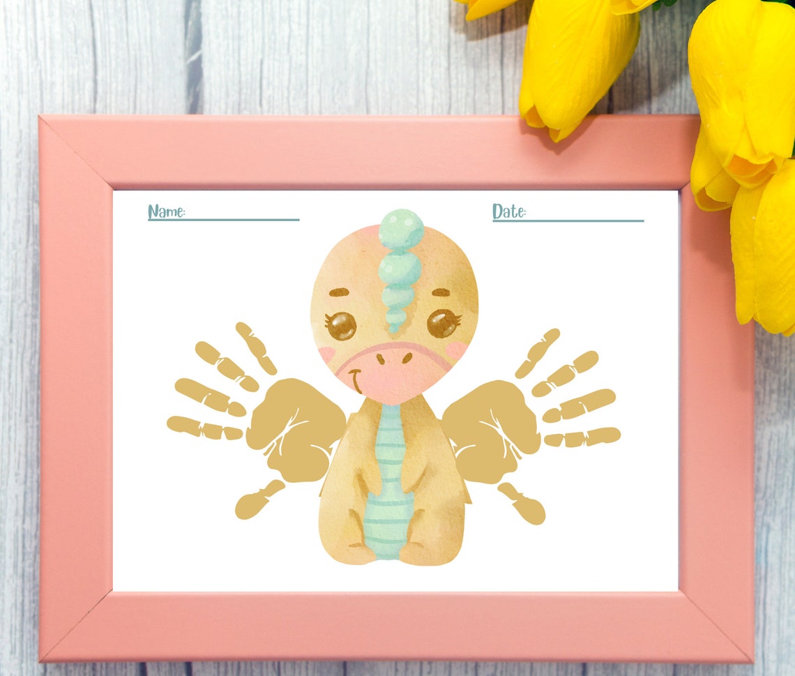 Dinosaur Thumbprint/handprint Crafts - Handprint Crafts, Thumbprint ...