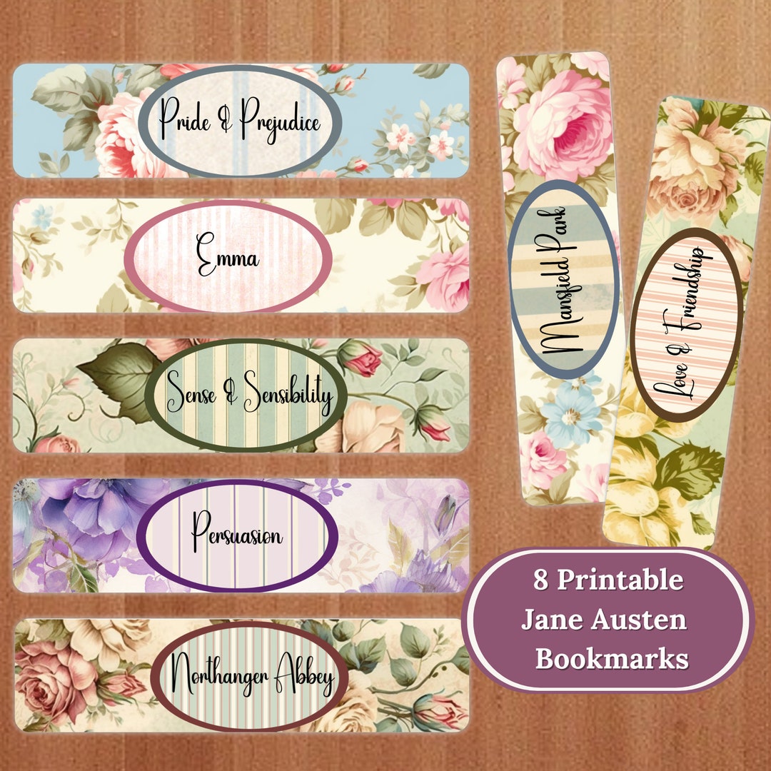 Jane Austen Bookmarks - Emma Bookmark, Persuasion Bookmark, Emma Jane ...