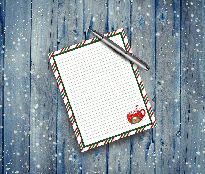 Christmas Cocoa Note & Stationery Set, Printable Paper, Printable ...