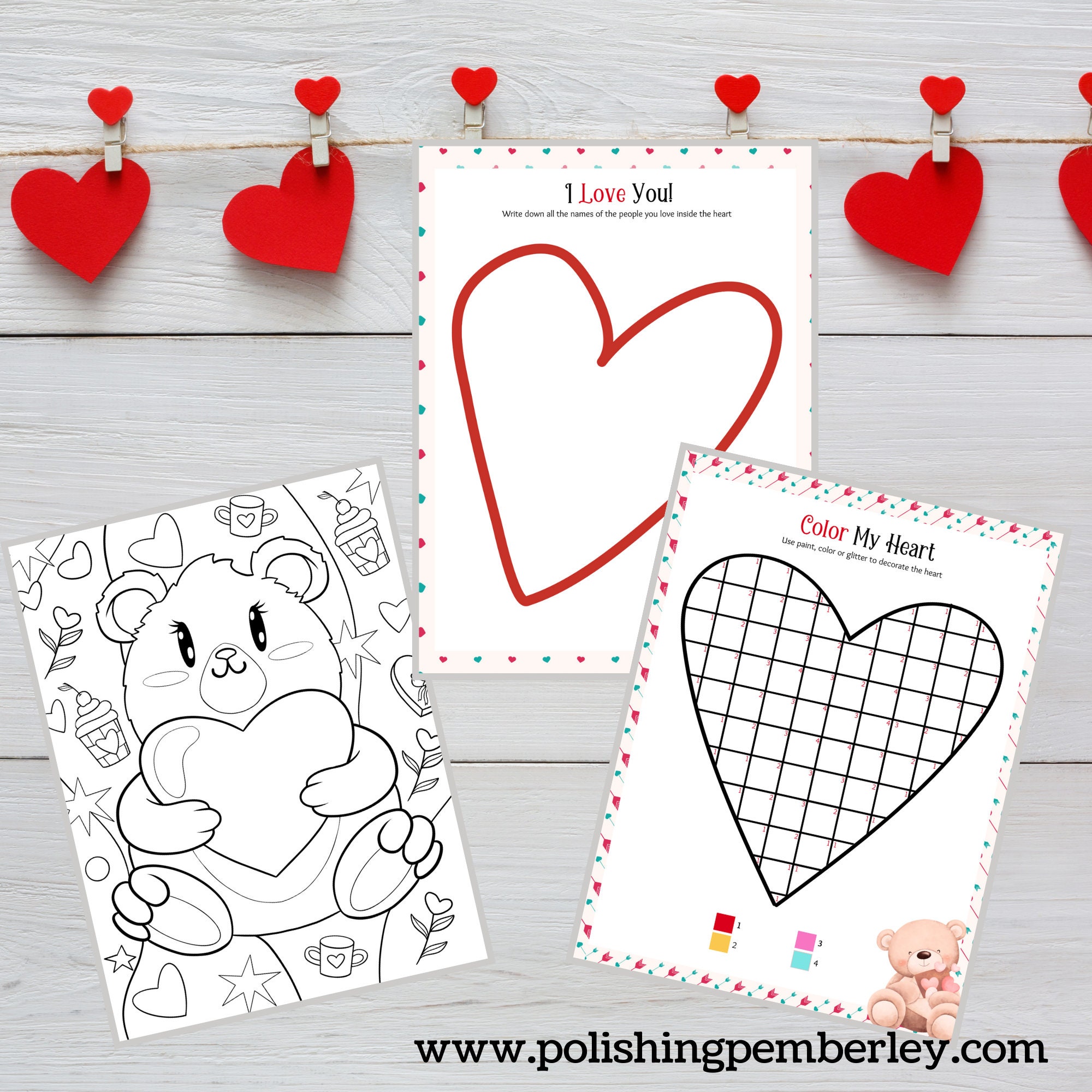 20 Valentine's I-spy & Coloring Activities - Etsy