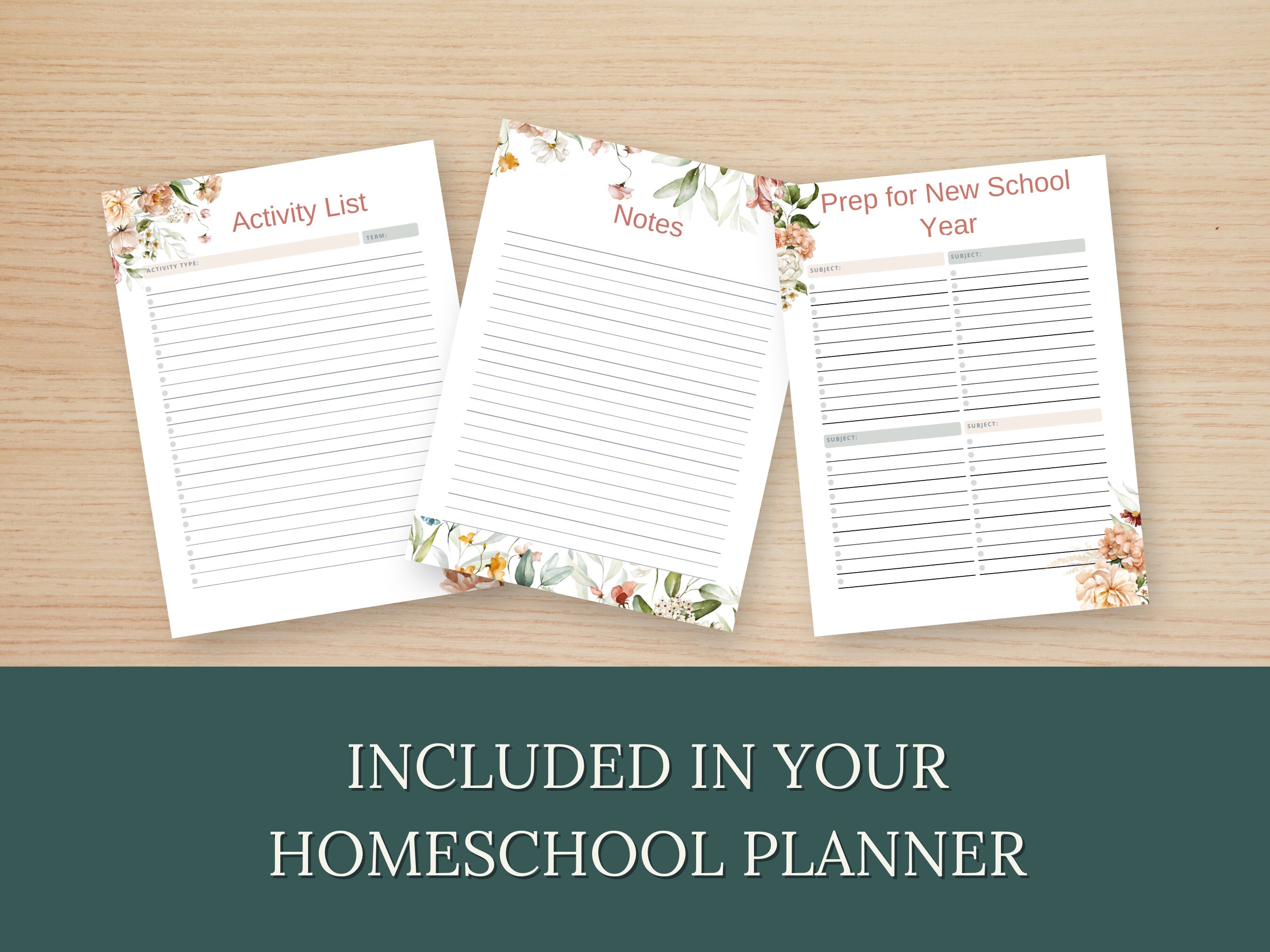 Floral Homeschool Planner - Homeschool Planner, Printable Planner ...