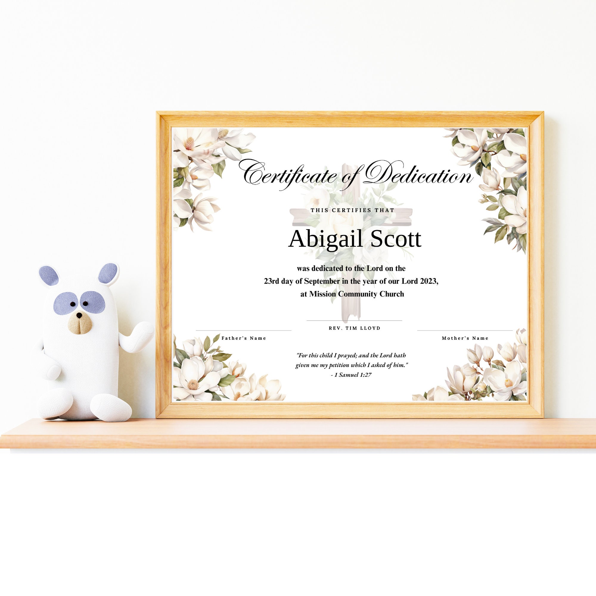 Baby Dedication Certificate - Dedication Template, Baptism Certificate ...