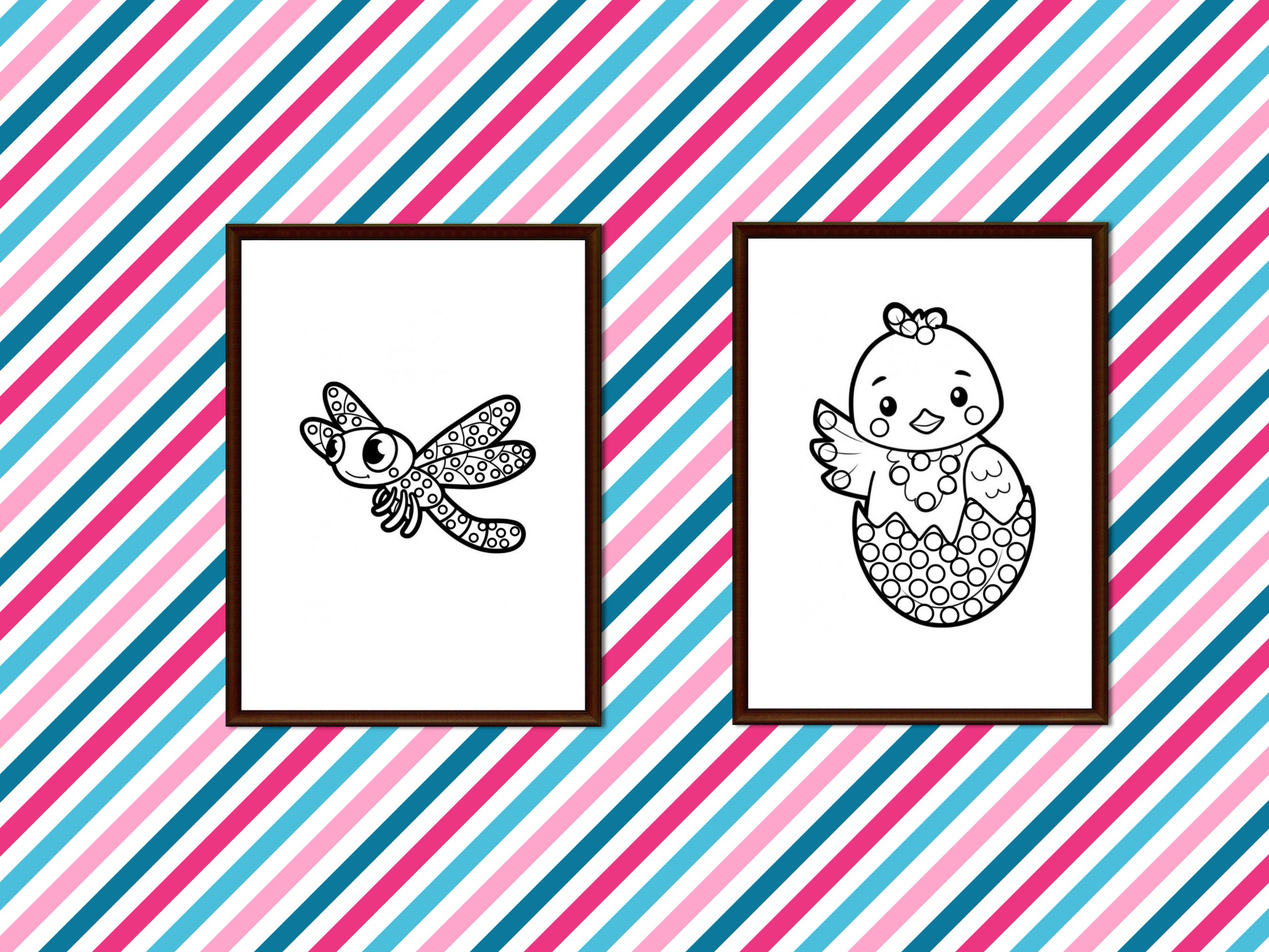 Set of 20 Dot Marker Coloring Pages, Dot Marker Printables, Dot Marker ...