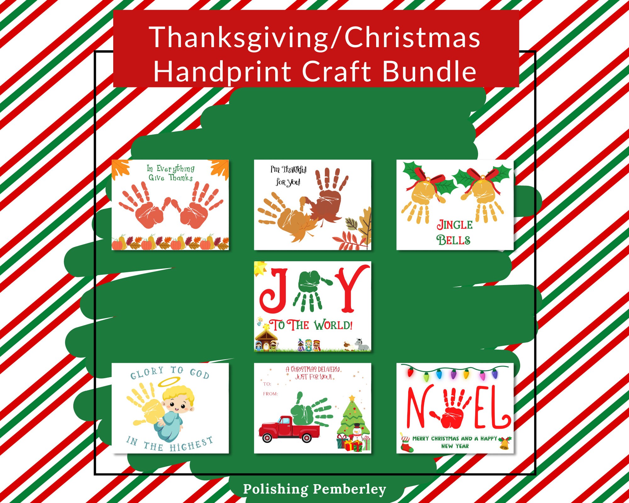 Thanksgiving/christmas Handprint Craft Bundle, Christmas Handprint ...