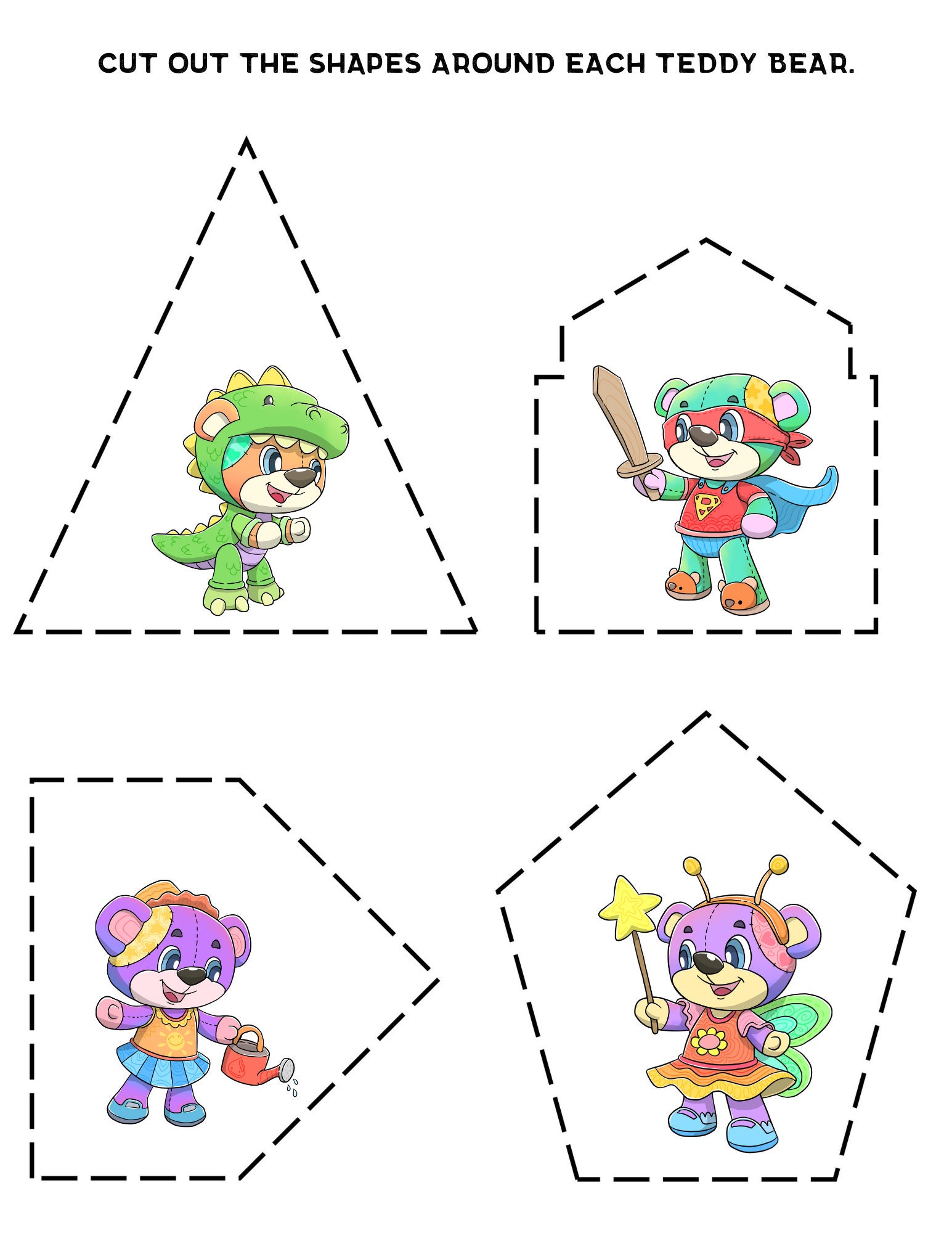 Pre-k Teddy Bear Scissor Skill Practice Sheets - Etsy