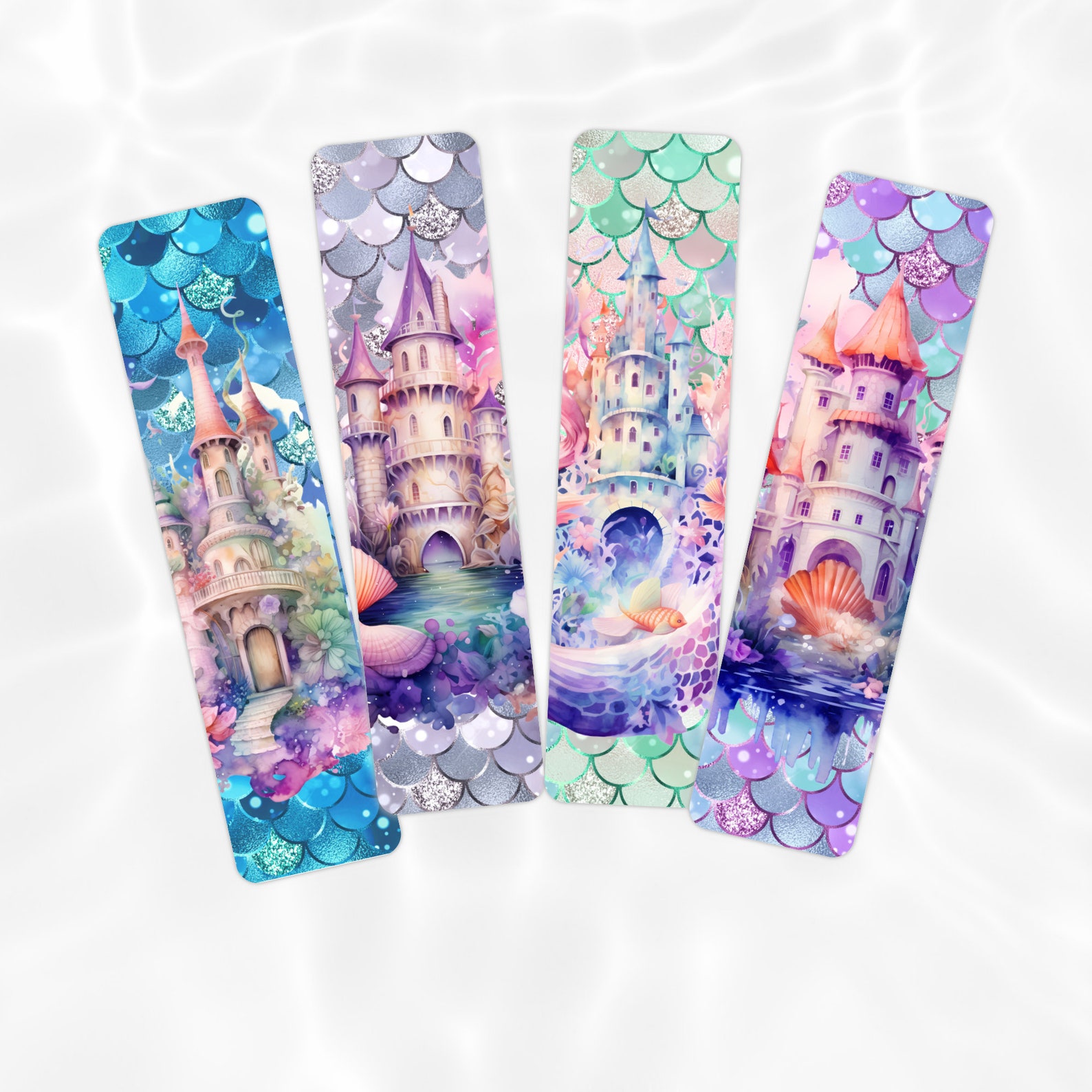 Mermaid Castle Bookmarks - Mermaid Bookmarks, Fairytale Bookmark ...