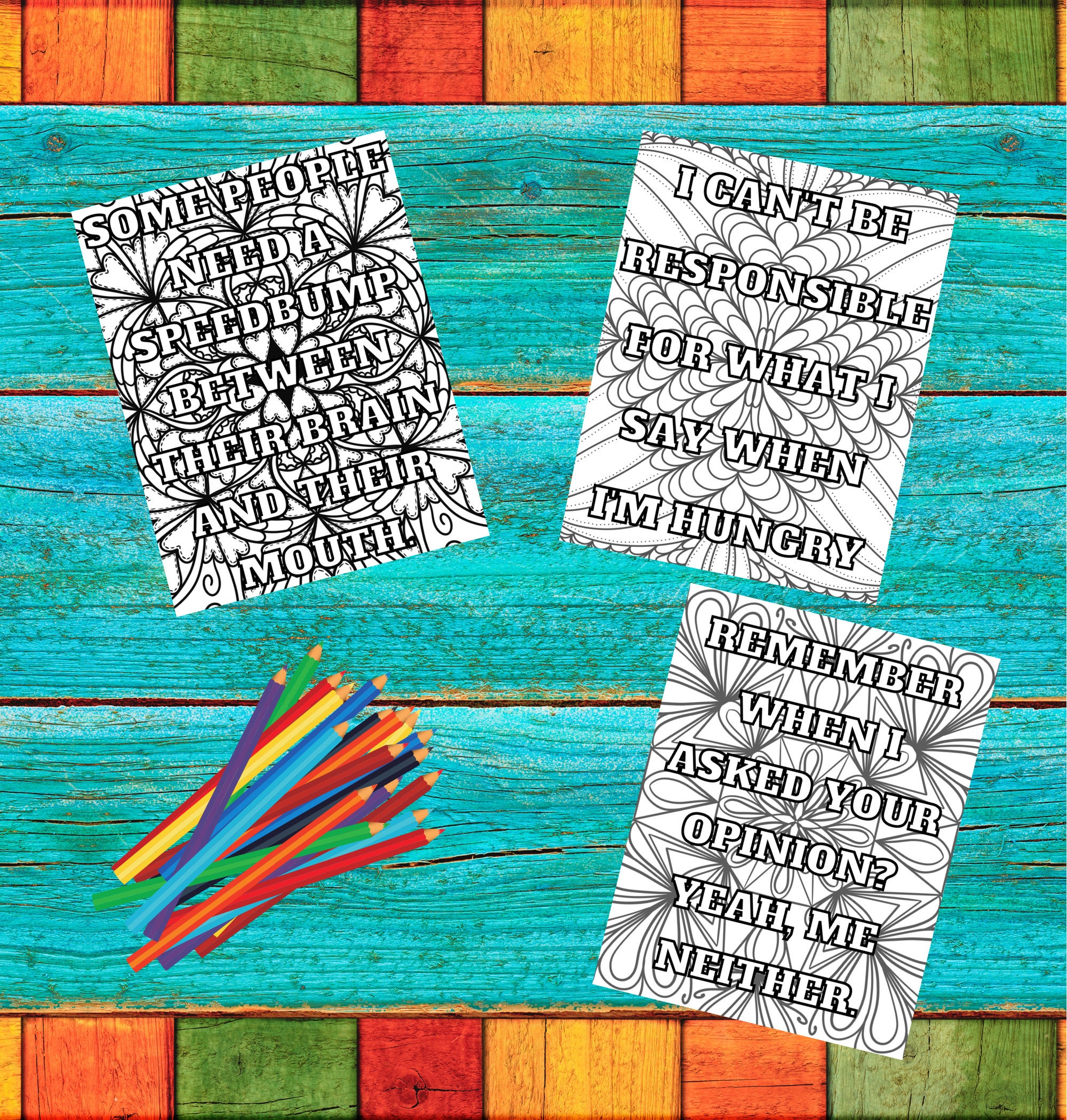 20 Funny Sarcastic Adult Coloring Pages to Print Printable - Etsy