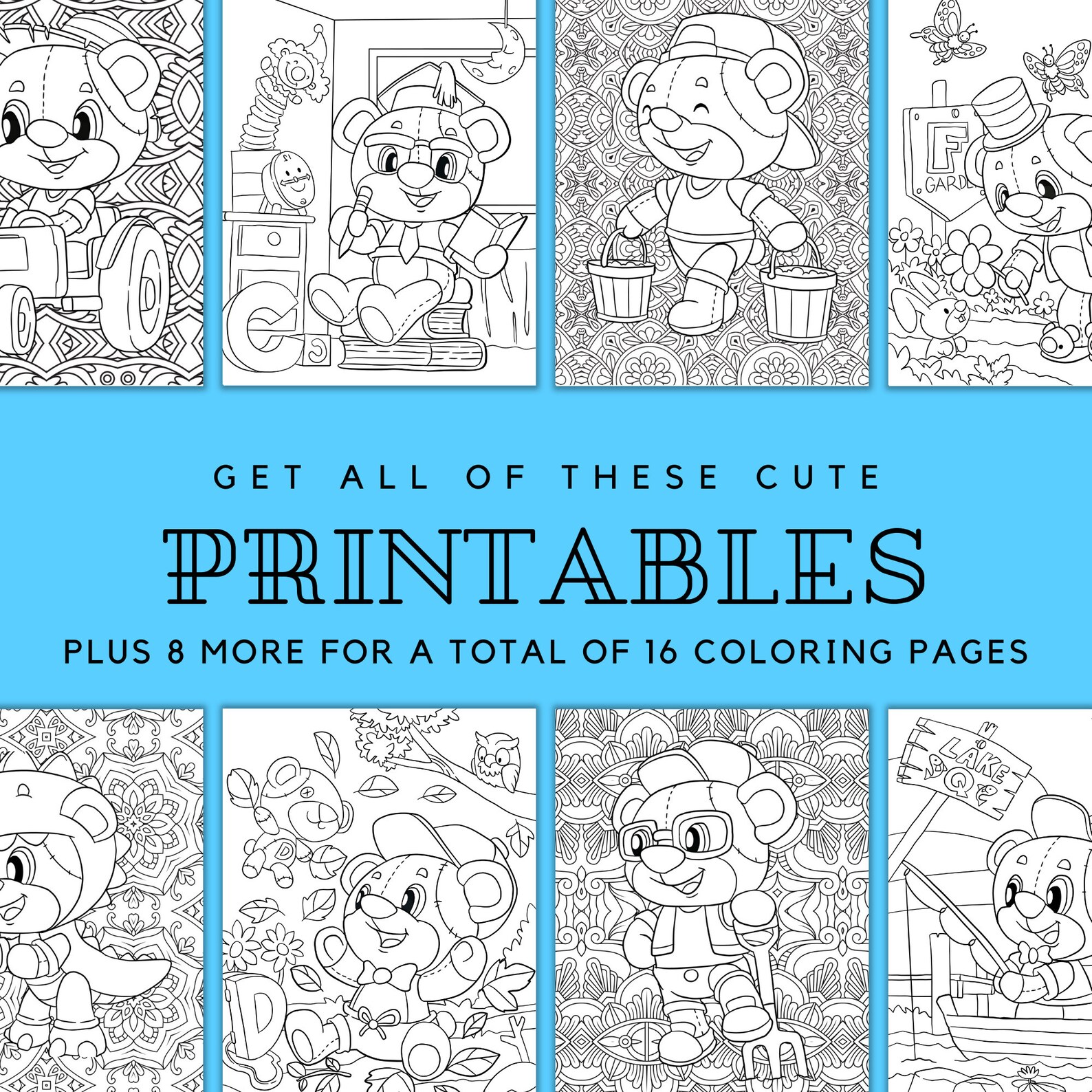 Teddy Coloring Pages, Coloring Pages for Kids, Cute Coloring Pages ...