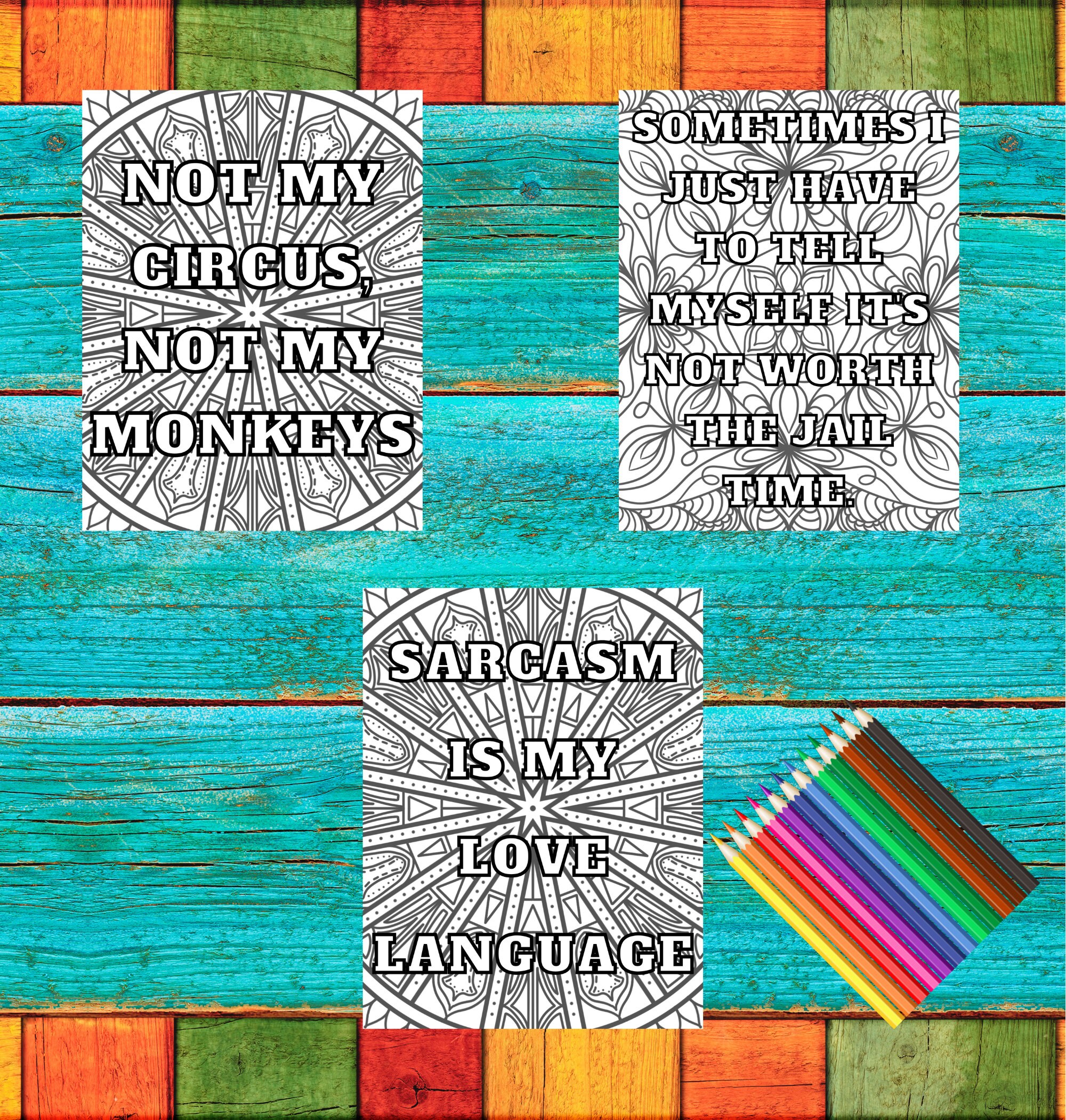 20 Funny Sarcastic Adult Coloring Pages to Print Printable - Etsy