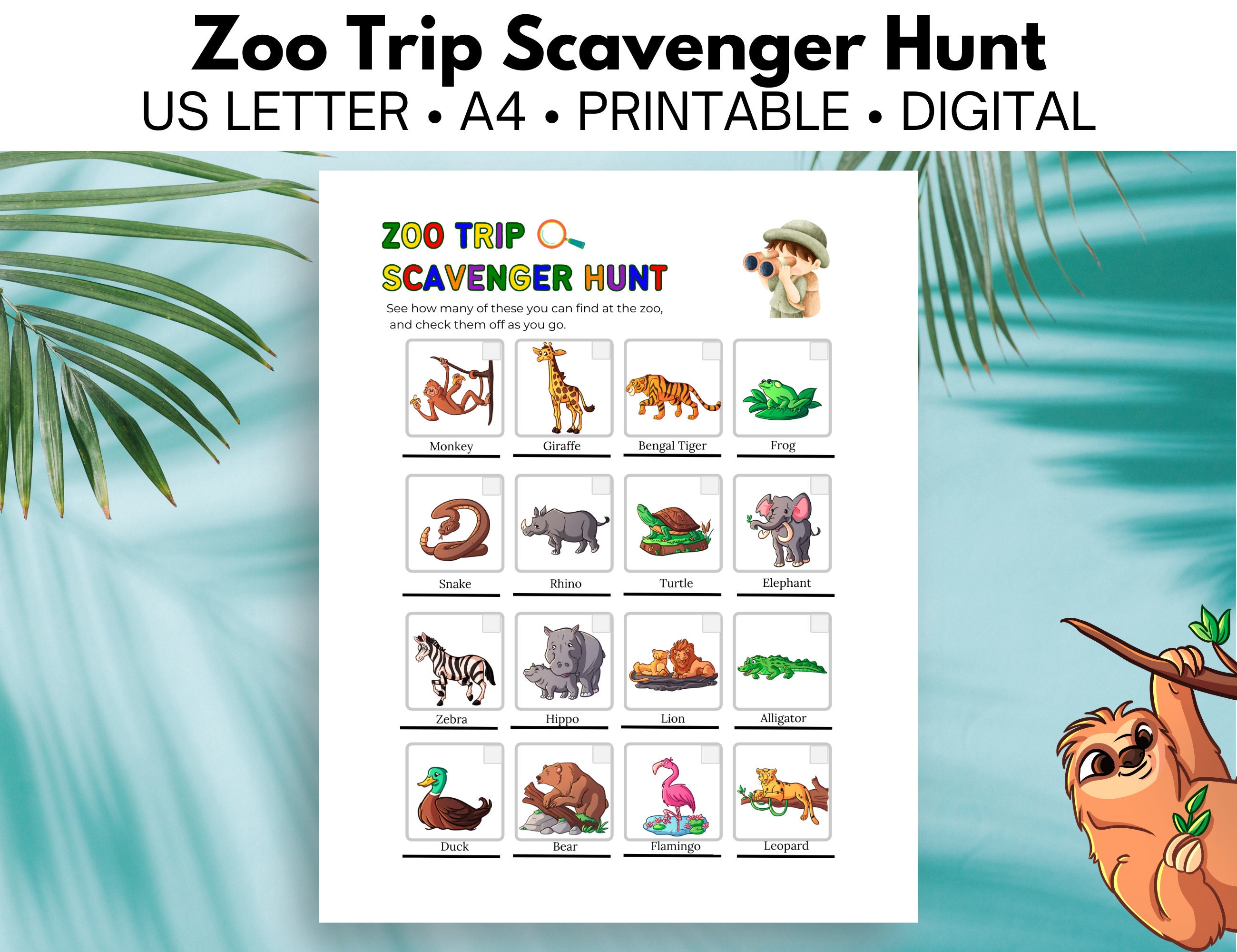 Zoo Trip Scavenger Hunt - Scavenger Hunt, Games for Kids, Team Building ...