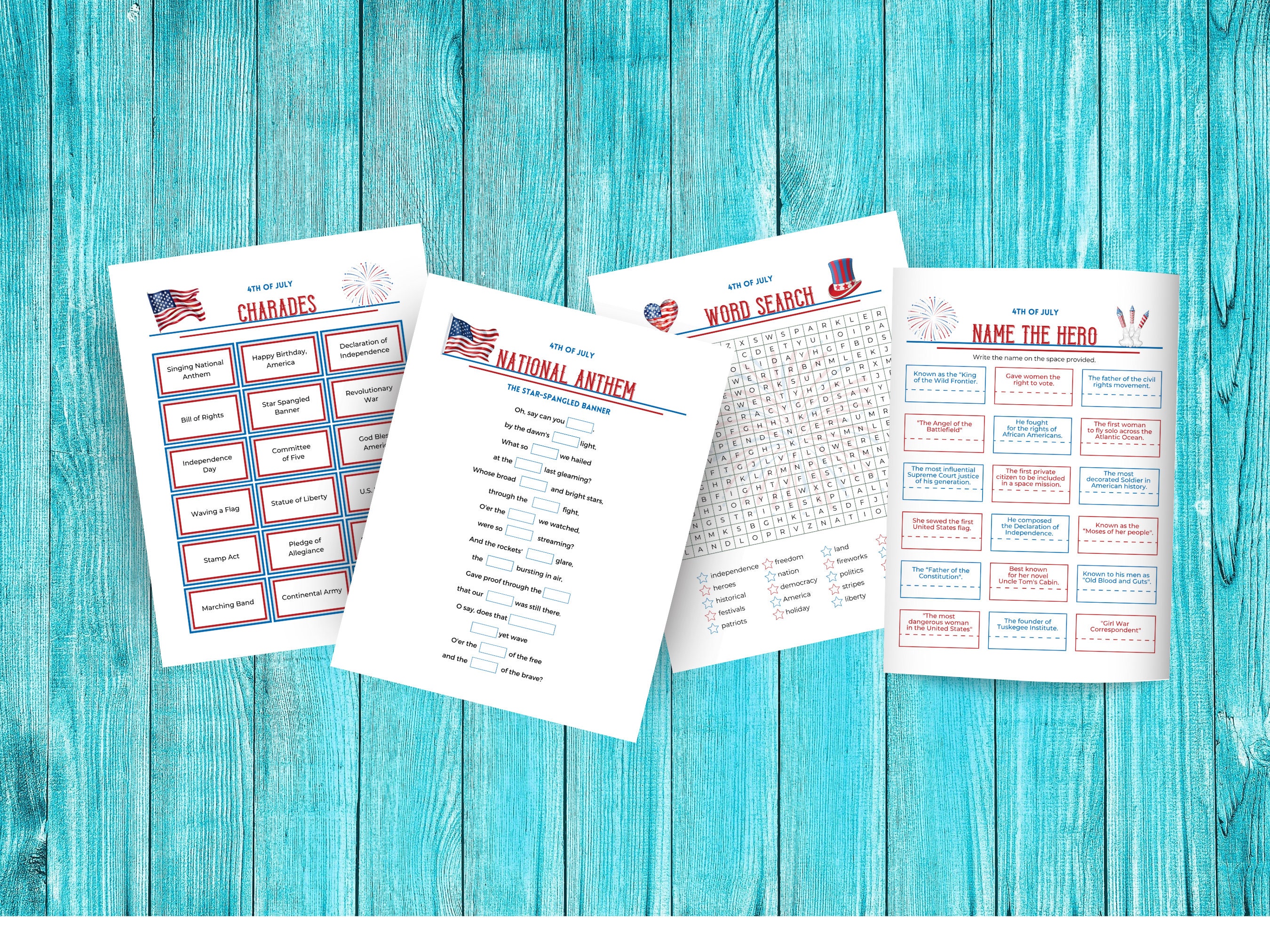 25 Independence Day Games -(answer Key Included),4th of July Games ...