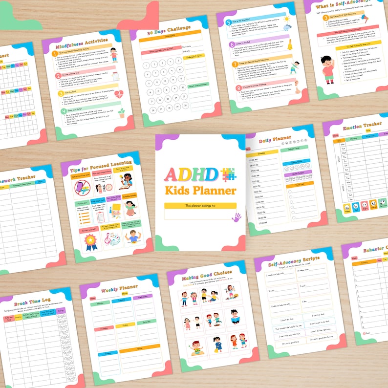 Kids ADHD Planner Adhd Workbook, Adhd Kids Journal, Adhd Tools, Adhd ...