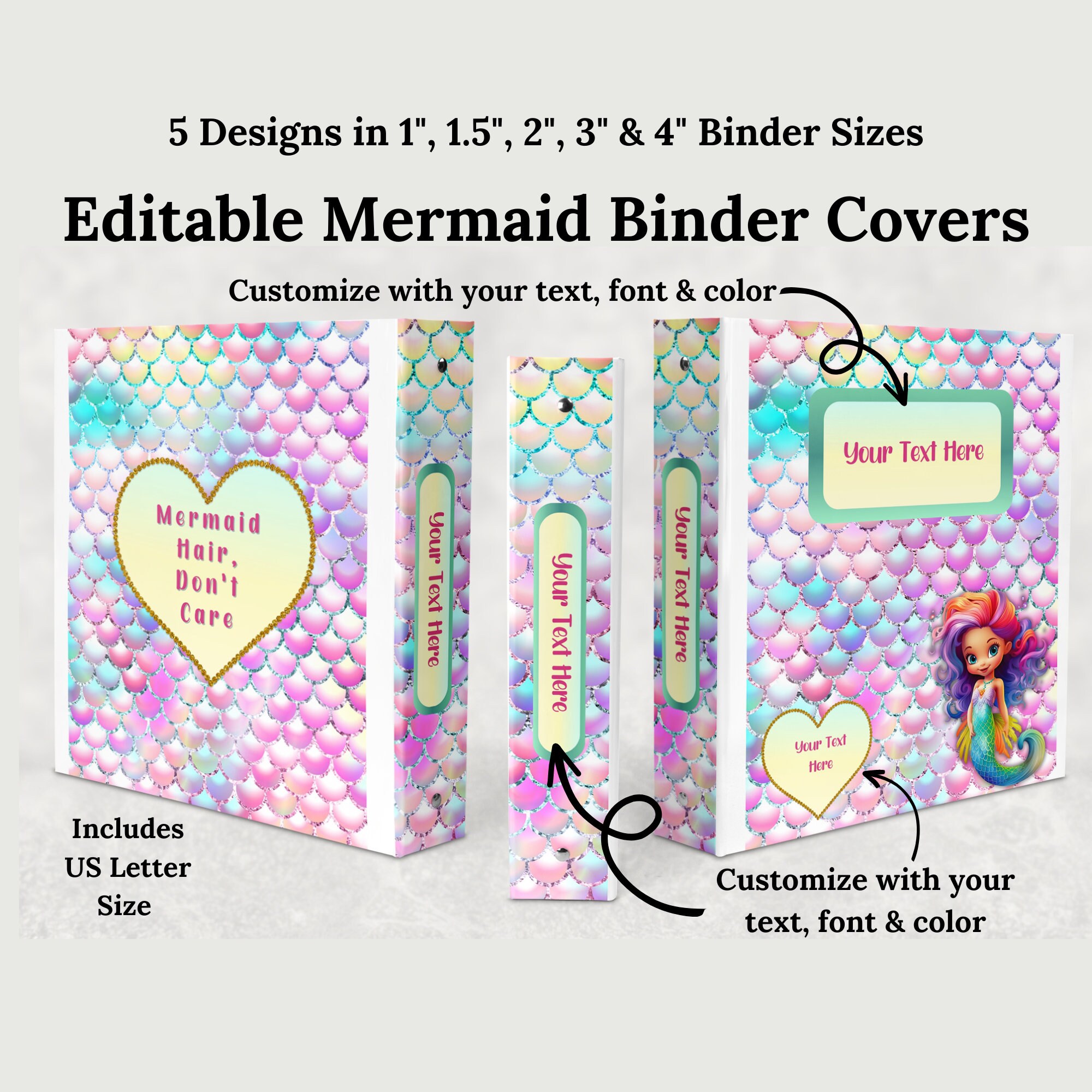 Mermaid Binder Covers - Binder Covers, Mermaid Binder, School Binder ...