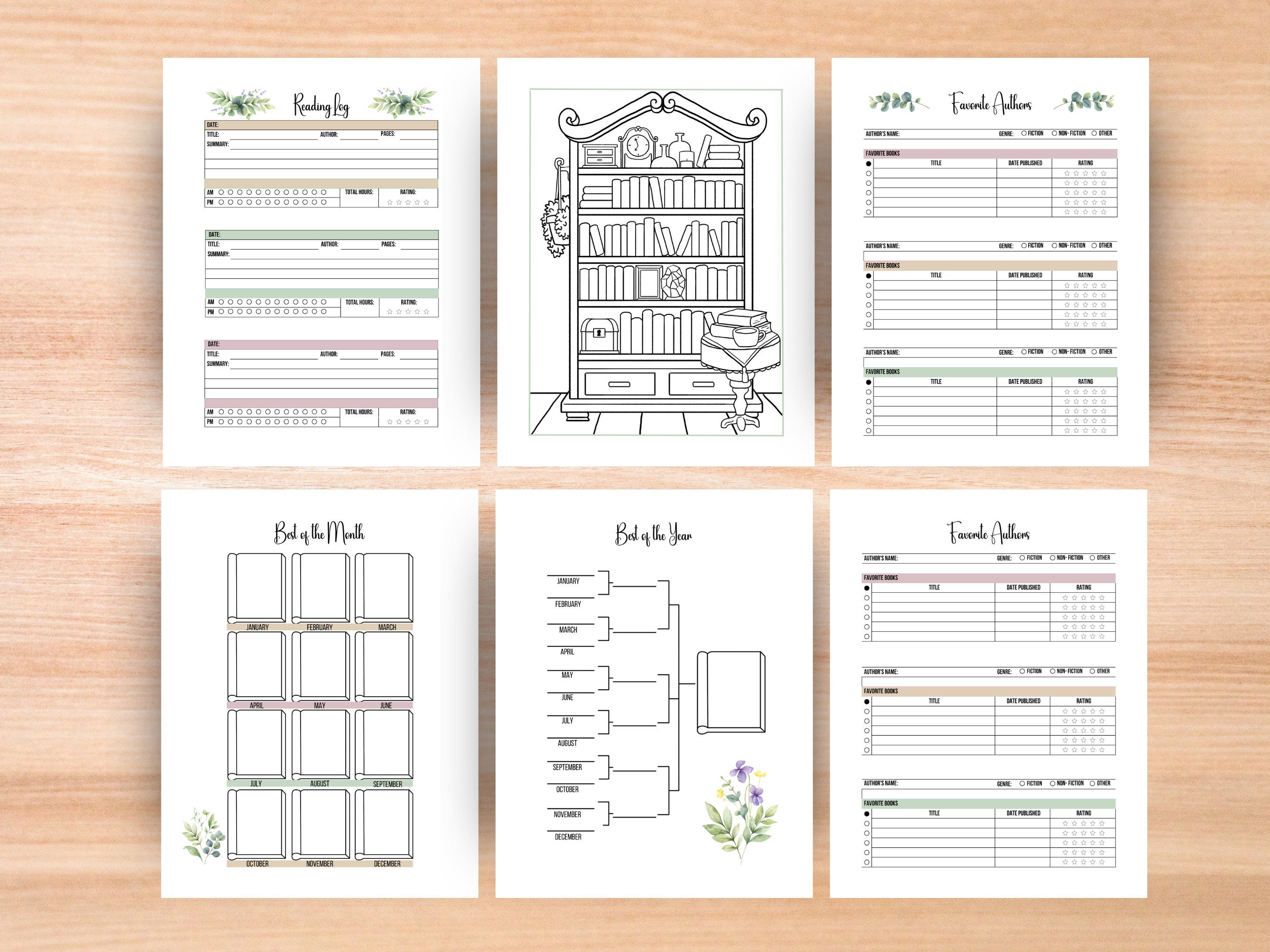 Minimalist Reading Journal - Reading Planner, Reading Challenge ...