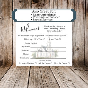 Editable Church Visitor Cards - Church Visitor Cards, Church Welcome ...