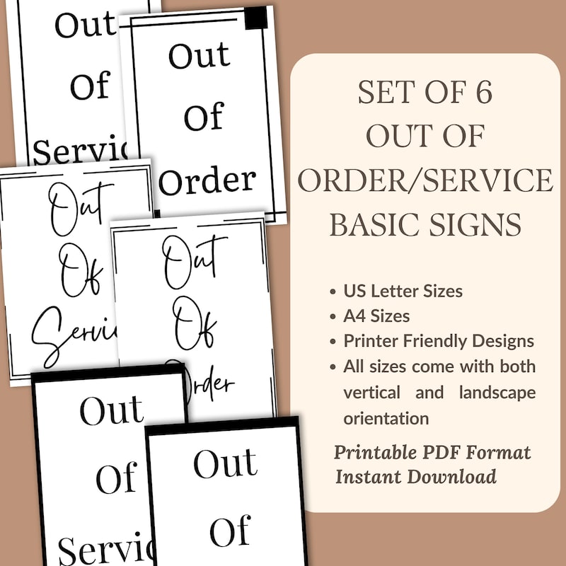 Out of Order Signs - Etsy Canada