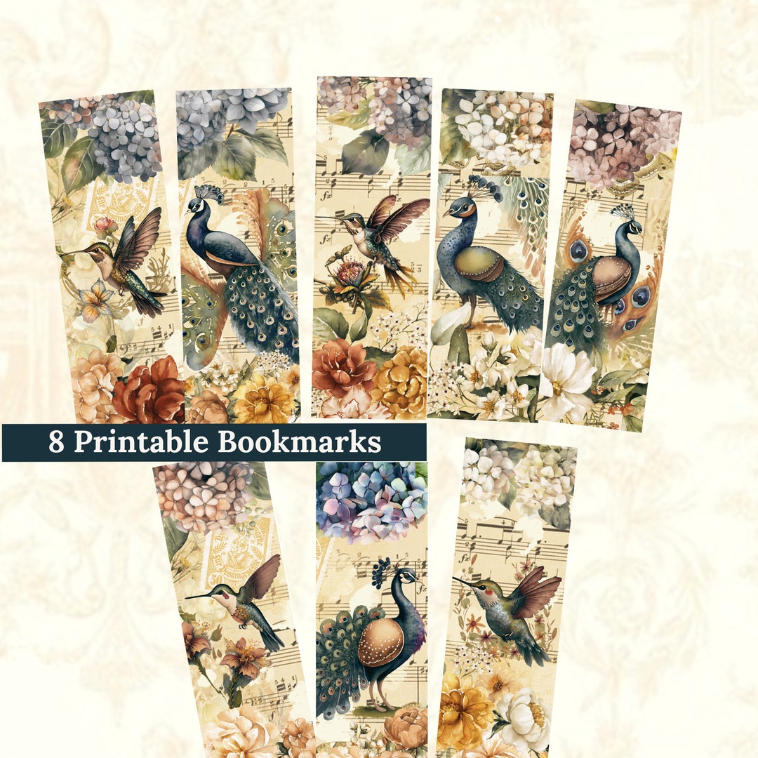 Winged Majesty Bookmarks - Hummingbird Bookmark, Peacock Bookmarks ...