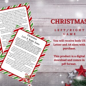 Christmas Left/right Party Game - Christmas Party Game, Left Right Game ...