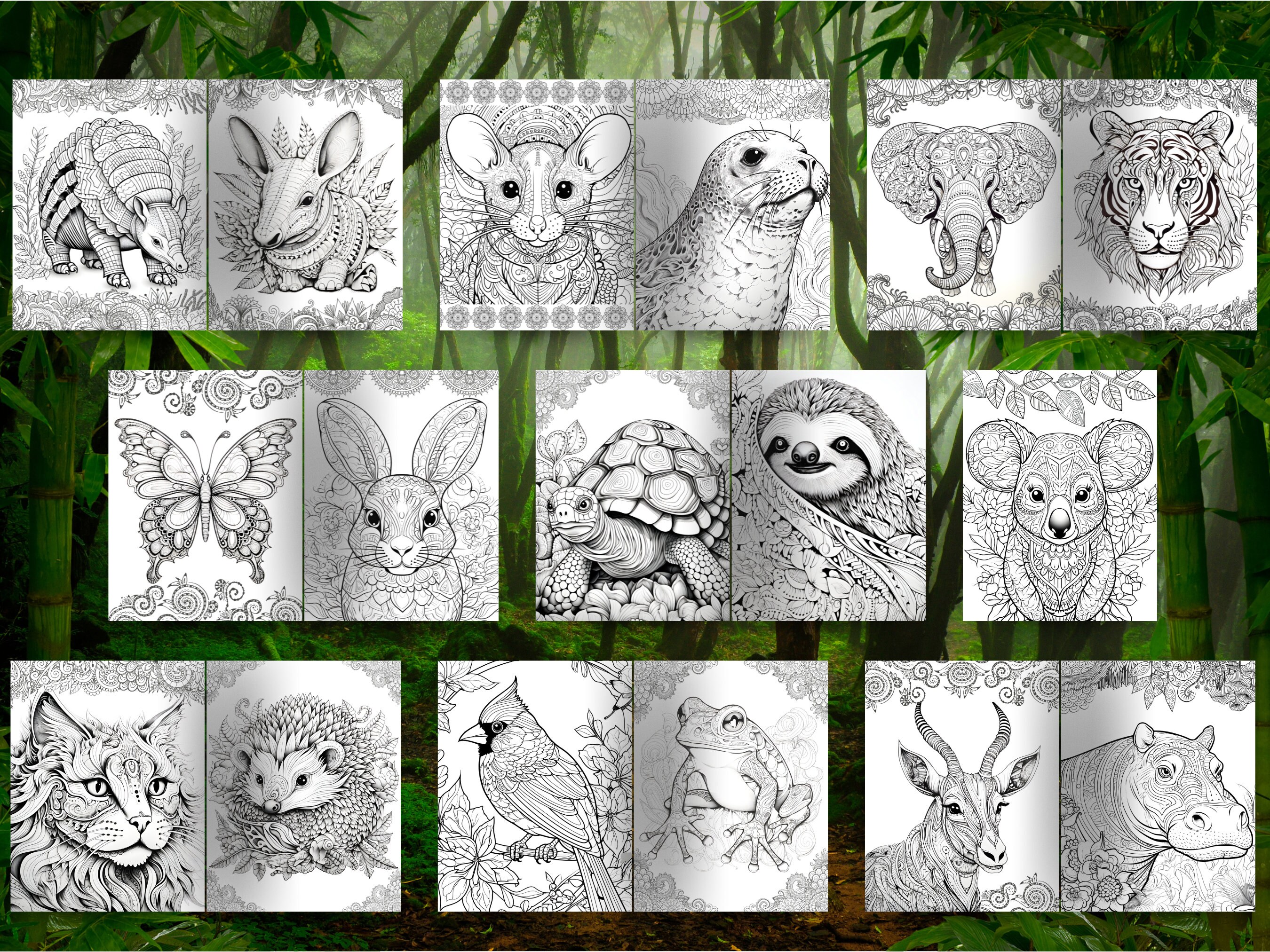 50 Zentangle Animal Coloring Pages, Mandala Coloring, Mandala Animal ...