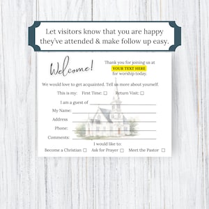 Editable Church Visitor Cards - Church Visitor Cards, Church Welcome ...