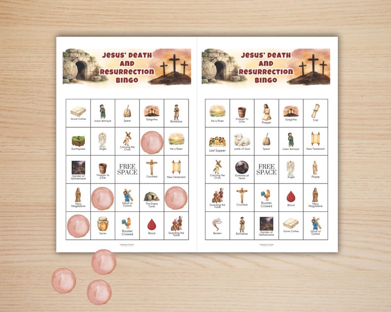 Jesus' Death and Resurrection Printable Bingo Game - Resurrection Bingo ...